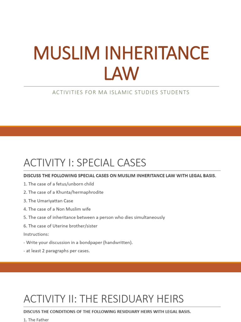 Muslim Inheritance Law | PDF