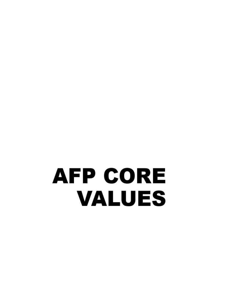 Afp Core Values | PDF | Courage | Loyalty