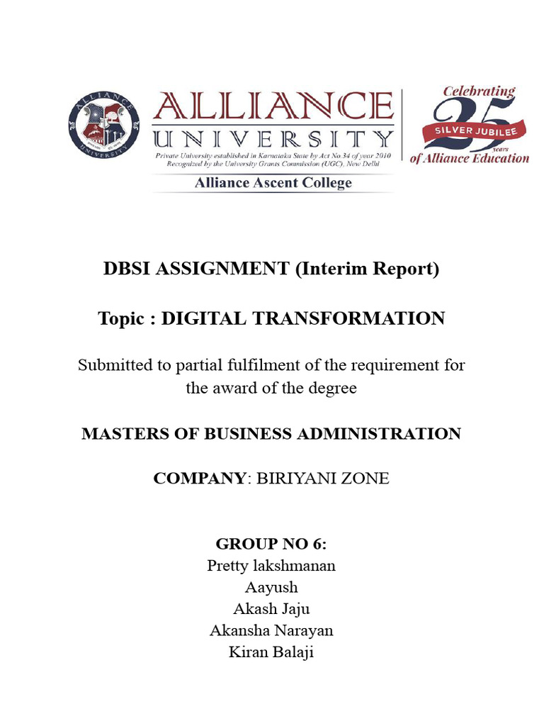 Dbsi Assignment (Interim Report) | PDF