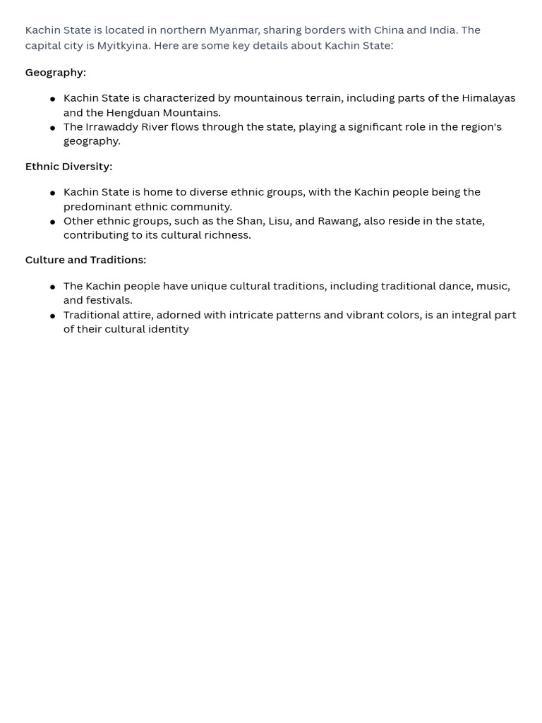 Kachin State | PDF | History
