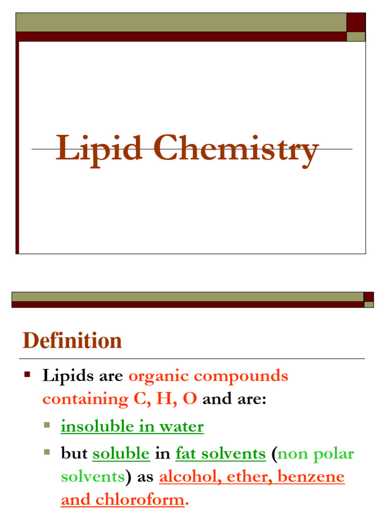 Chapter 7chemistry of Lipid | PDF | Lipid | Triglyceride