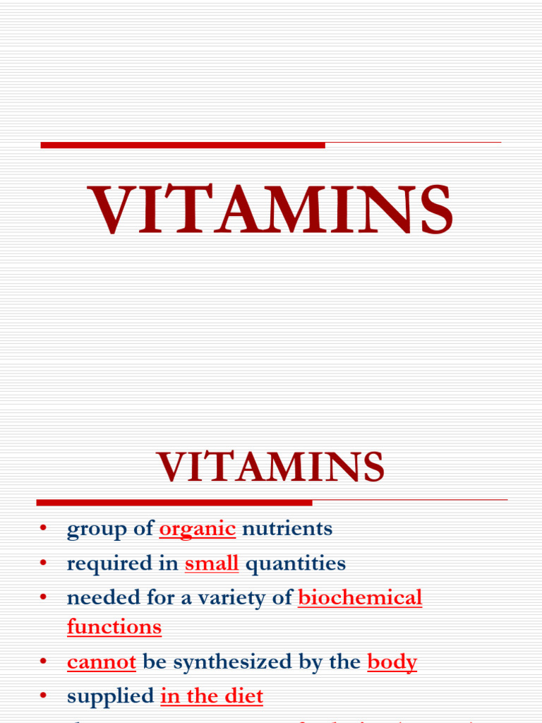 Chapter 11 Vitamins | PDF | Vitamin | Nutrients