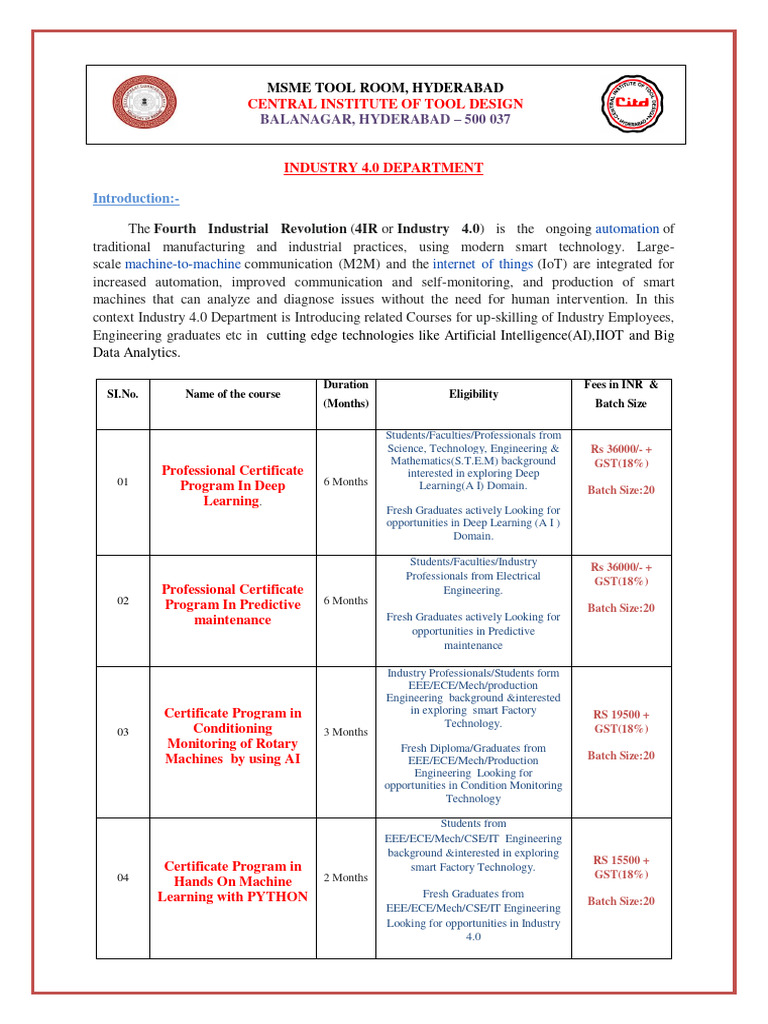 Industry 4.0 Academic Calender | PDF | Computing | Engineering