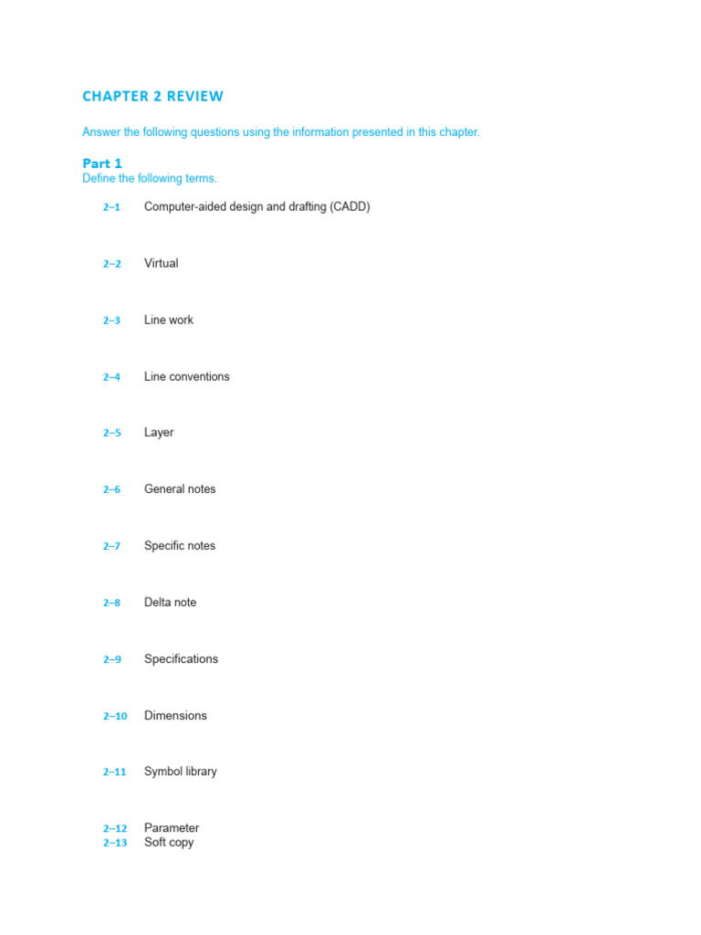 Chapter 2 Review | PDF | Computer Aided Design | Building Information Modeling