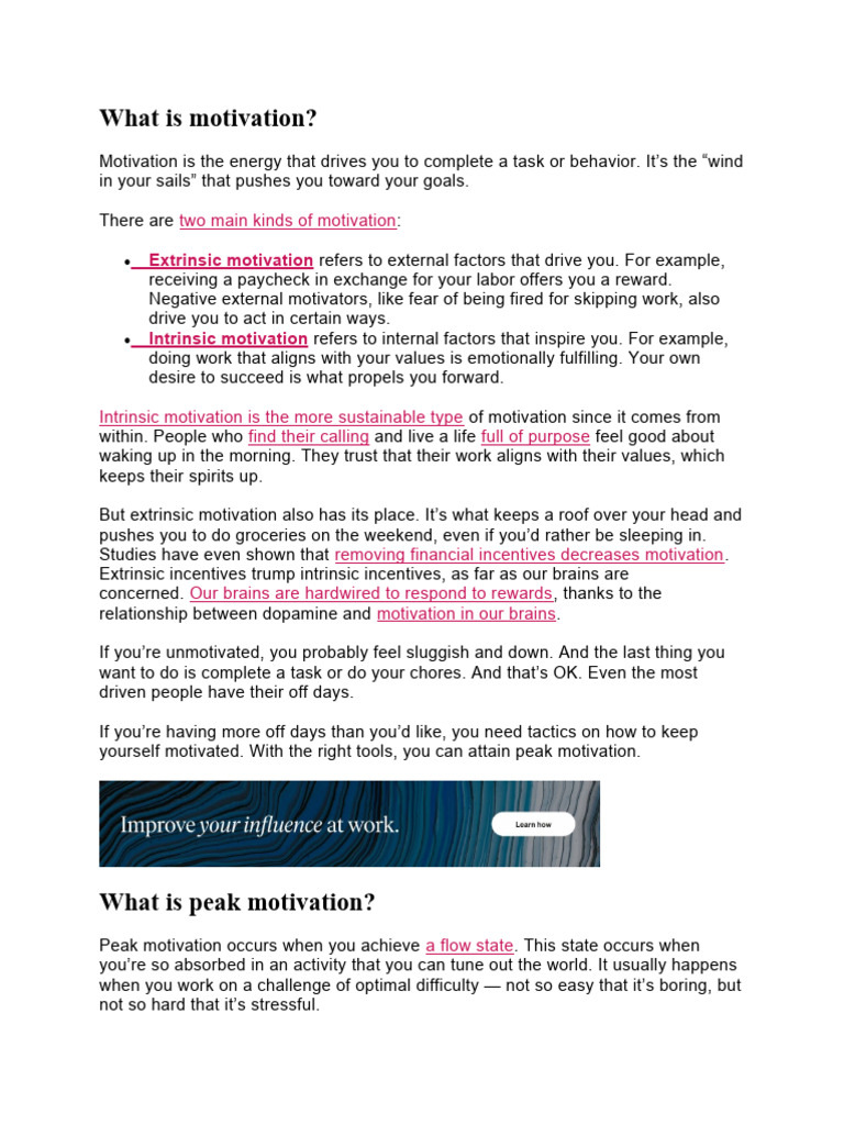 What Is Motivation | PDF | Motivational | Motivation