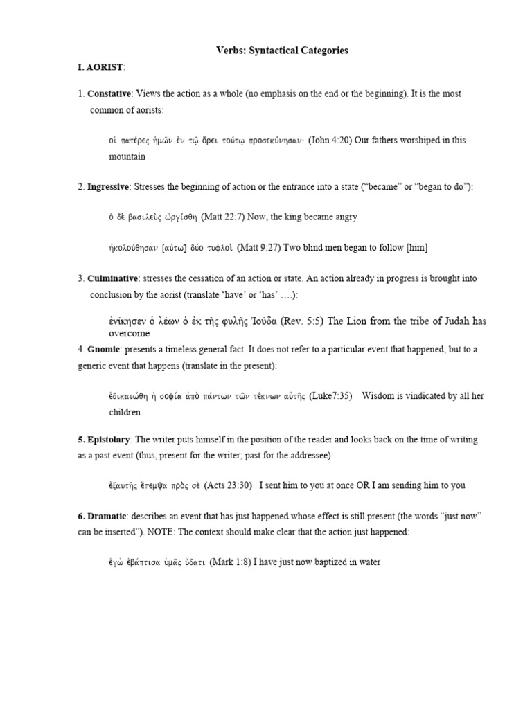 Verbs - Syntactical Categories 2 | PDF | Grammar | Linguistics