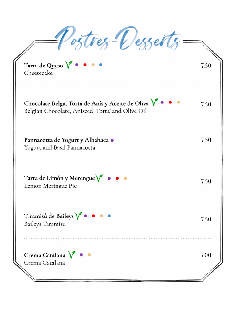 Menu Postres Junio23 | PDF