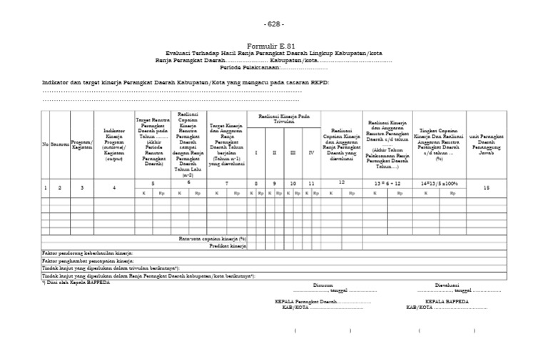 Form E.81 Permendagri 86 th.2017 | PDF