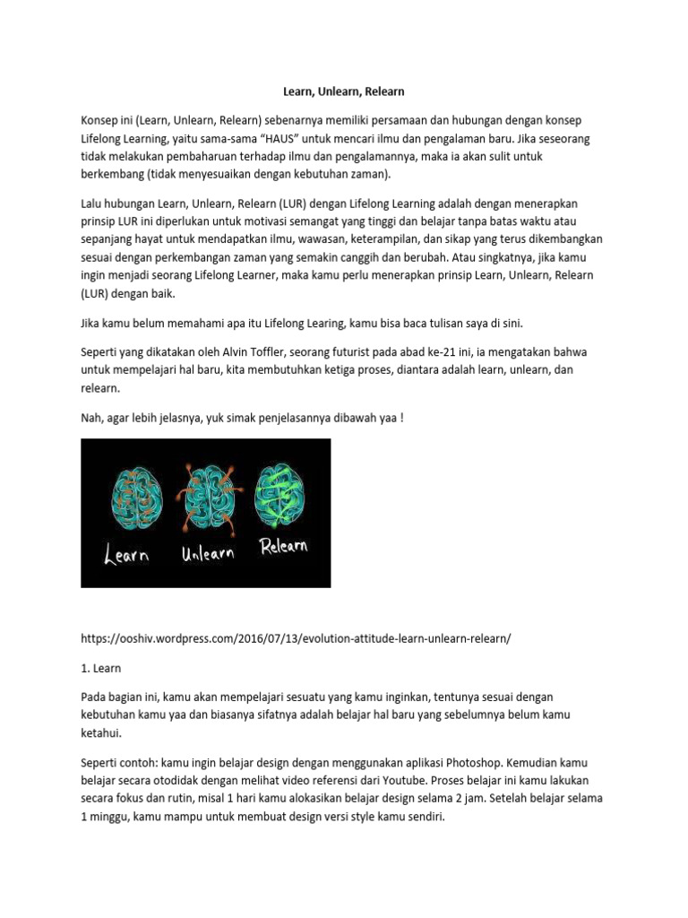 Learn Unlearn Relearn 1 | PDF Learn Unlearn Relearn 1 | PDF