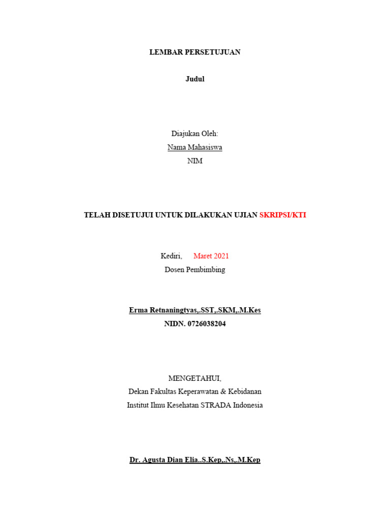 Skripsi-KTI Lembar Pengesahan - Persetujuan Penelitian | PDF | Sains & Matematika | Teknologi ...
