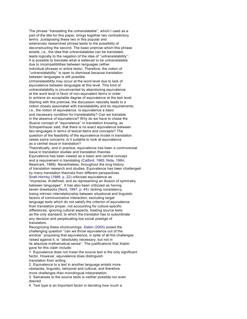 Untranslatability | PDF