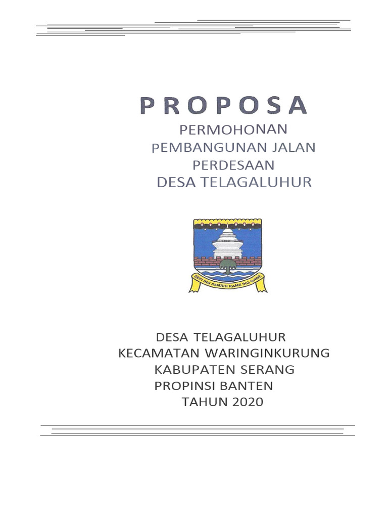 Proposal Jalan | PDF