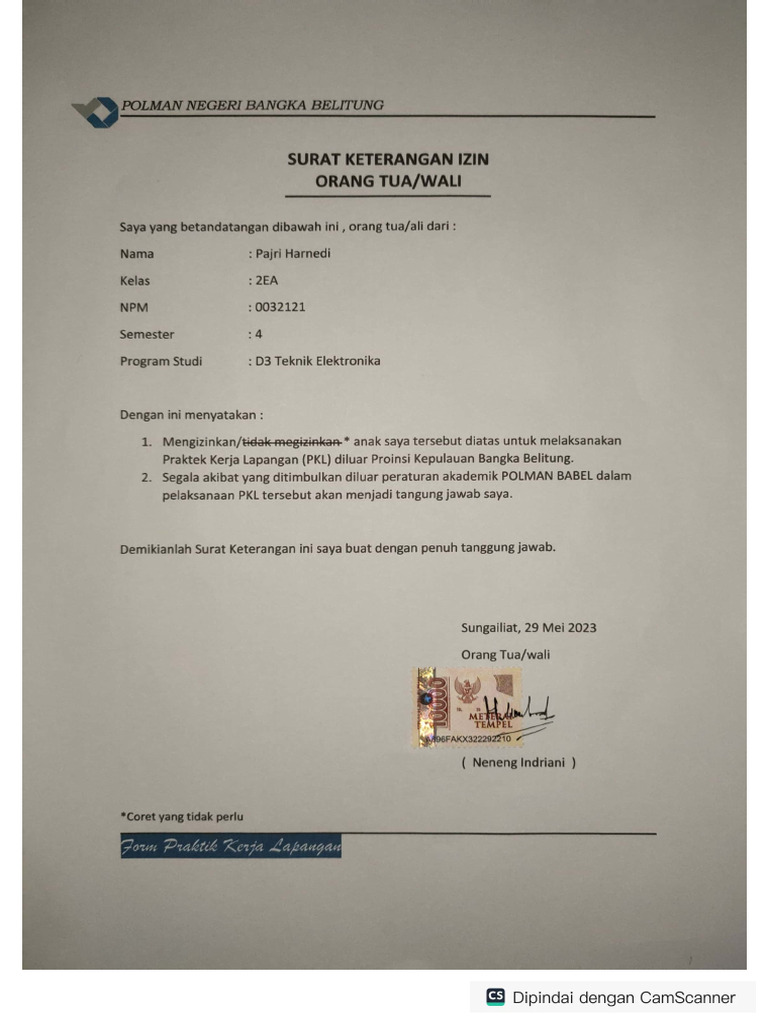 Pajri Harnedi - Berkas Magang-1 | PDF