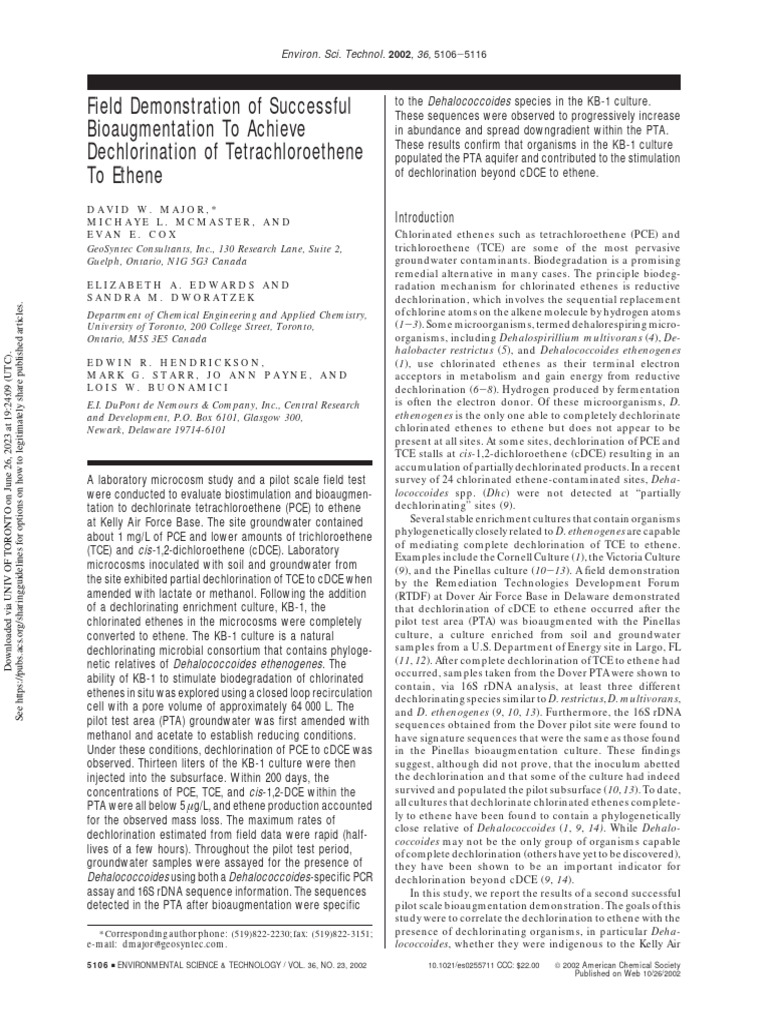 Field Demonstration of Successful | PDF