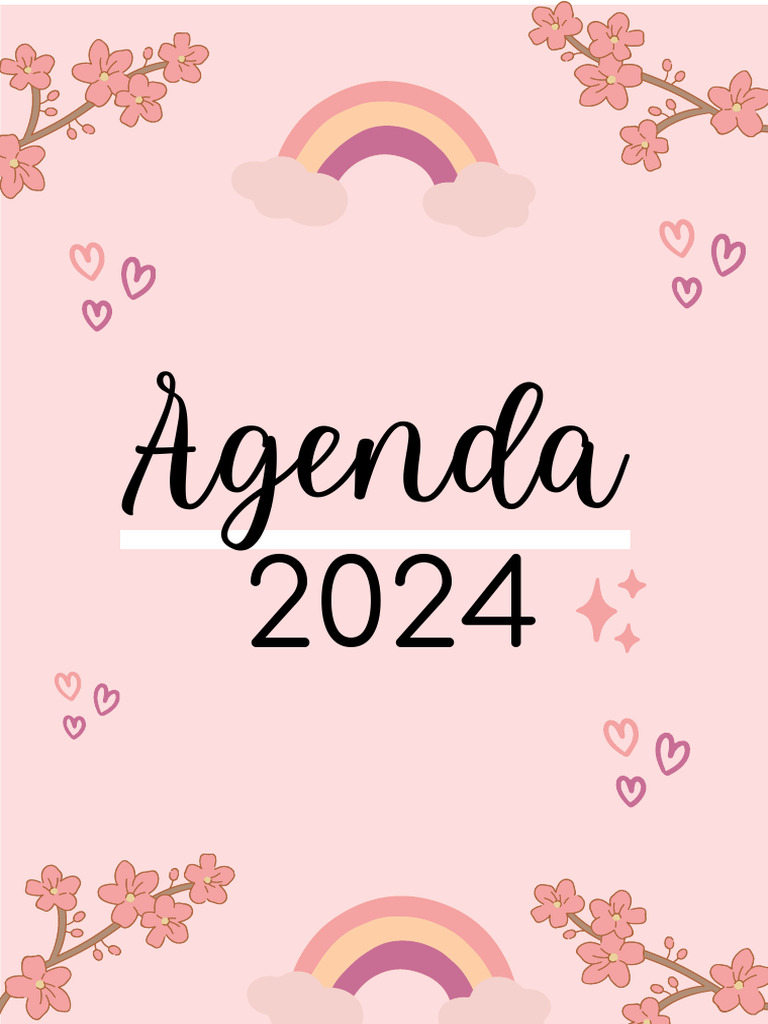 A4 Agenda 2024 Organizadora de Color Rosa Femenina | PDF