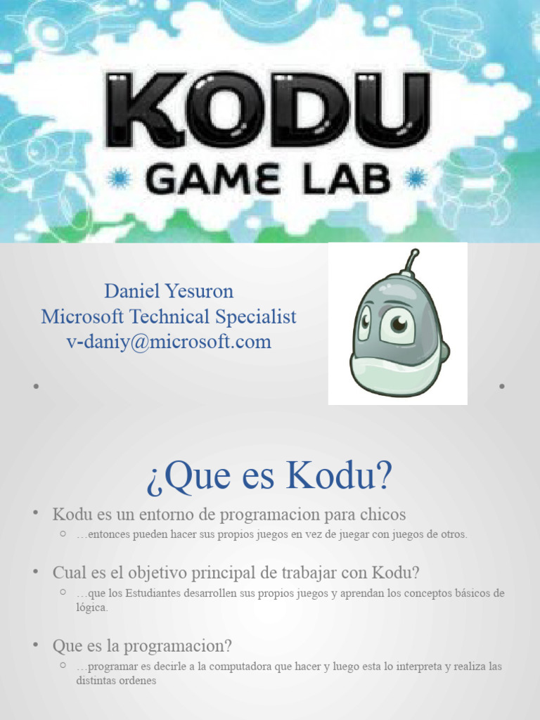Introducción a Kodu Game Lab | PDF | Microsoft Windows | Computadoras ...
