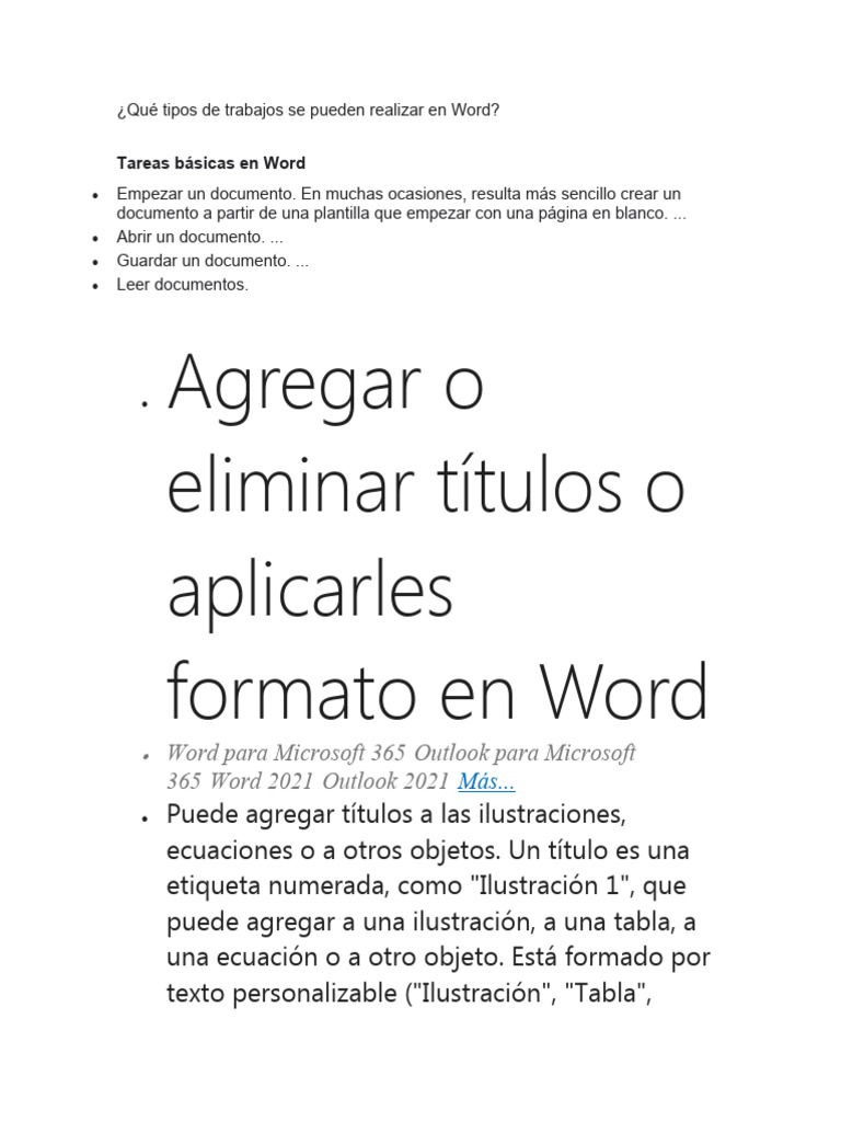 Qué Tipos de Trabajos Se Pueden Realizar en Word | PDF