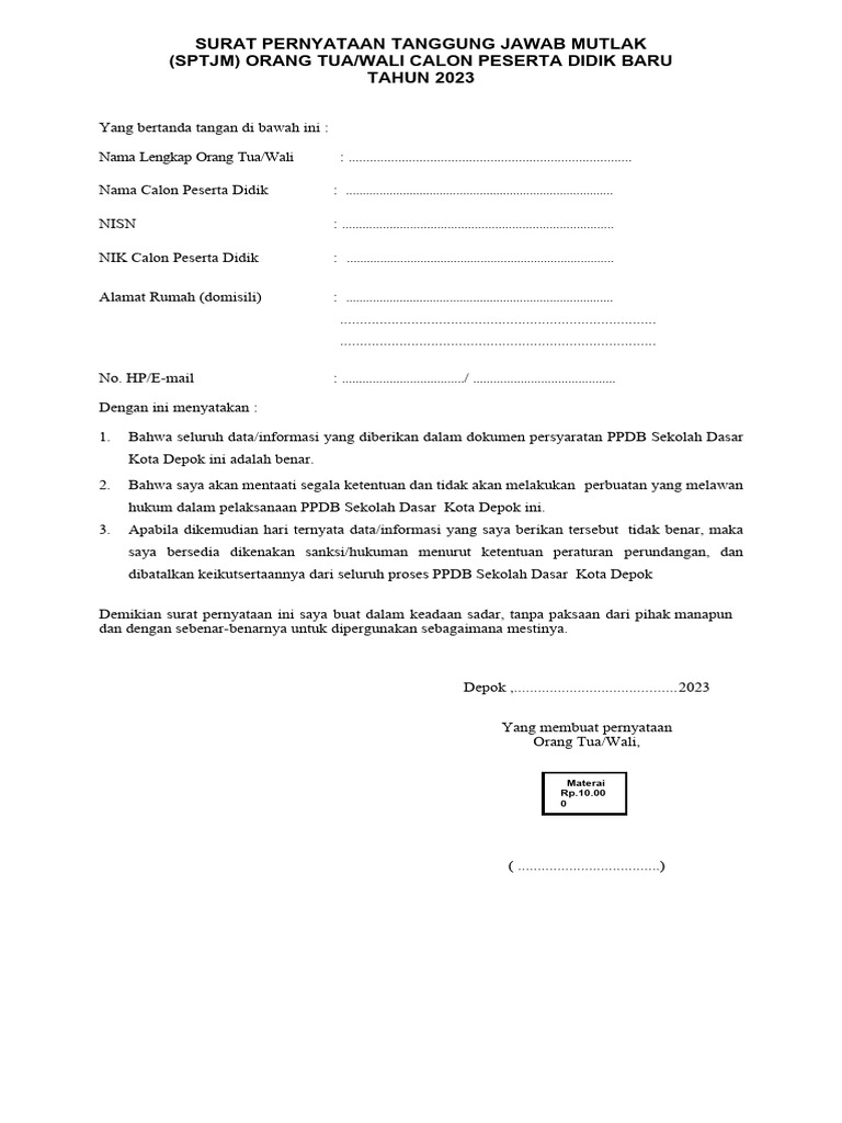 SPTJM 2023 PPDB | PDF