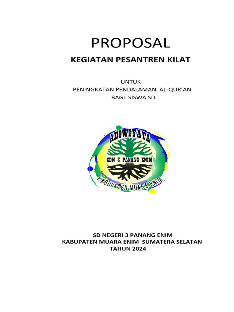 Proposal Pesantren Kilat SD Tahun 2024 | PDF