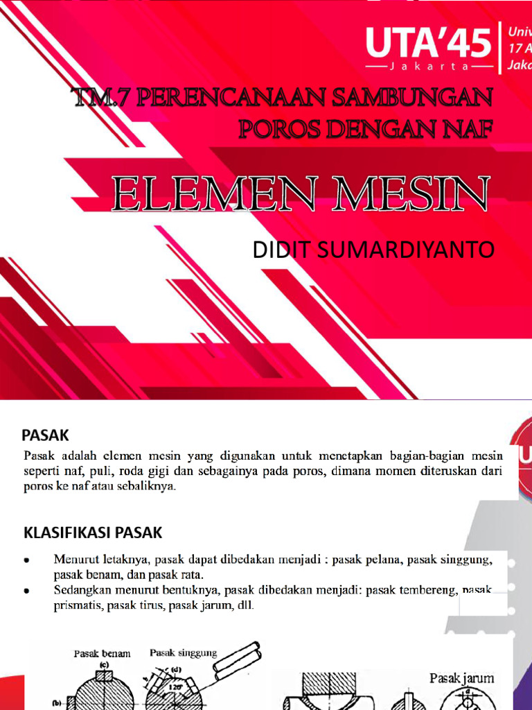 TM 7 Sambungan Poros Dengan Naf | PDF | Metode & Bahan Ajar | Teknologi & Rekayasa
