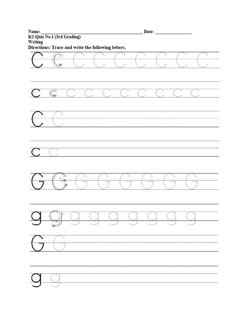 3rdG-QUIZ No. 1 (WRITING K2) | PDF