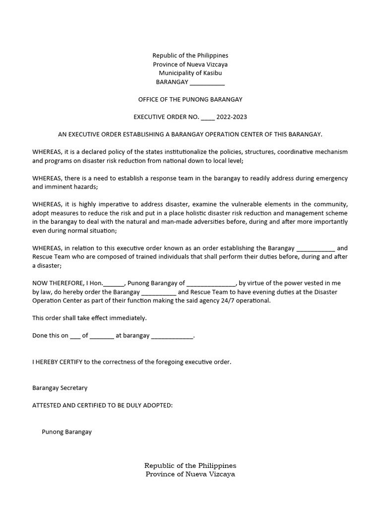 Eo BDRRM | PDF | Disaster Risk Reduction | Emergency Management