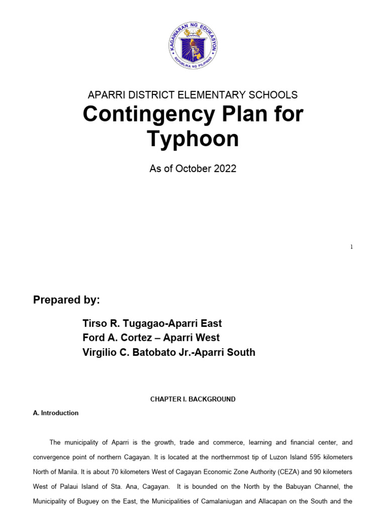 Contingency Plan APARRI | PDF | Tropical Meteorology | Earth Sciences