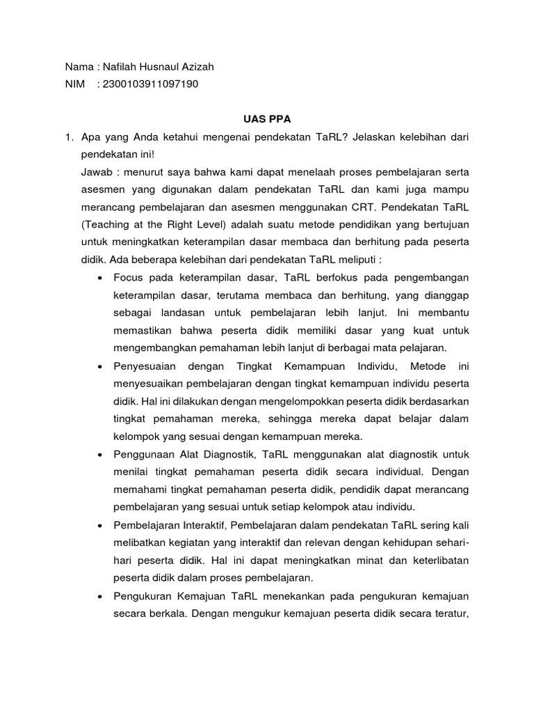 Nafilah Husnaul Azizah - Uas Ppa | PDF