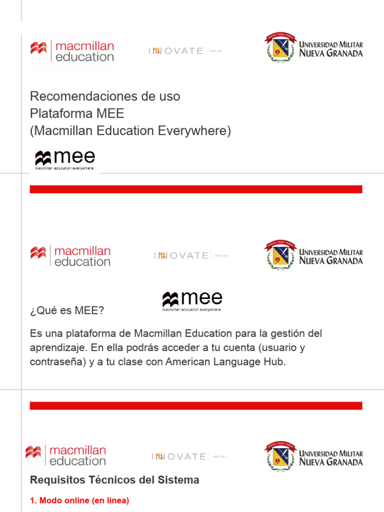 Recomendaciones de Uso Plataforma MEE (25 Nov) | PDF