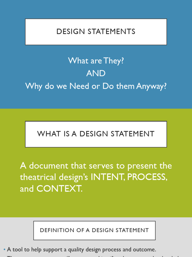 Design Statements PowerPoint | PDF | Design | Concept