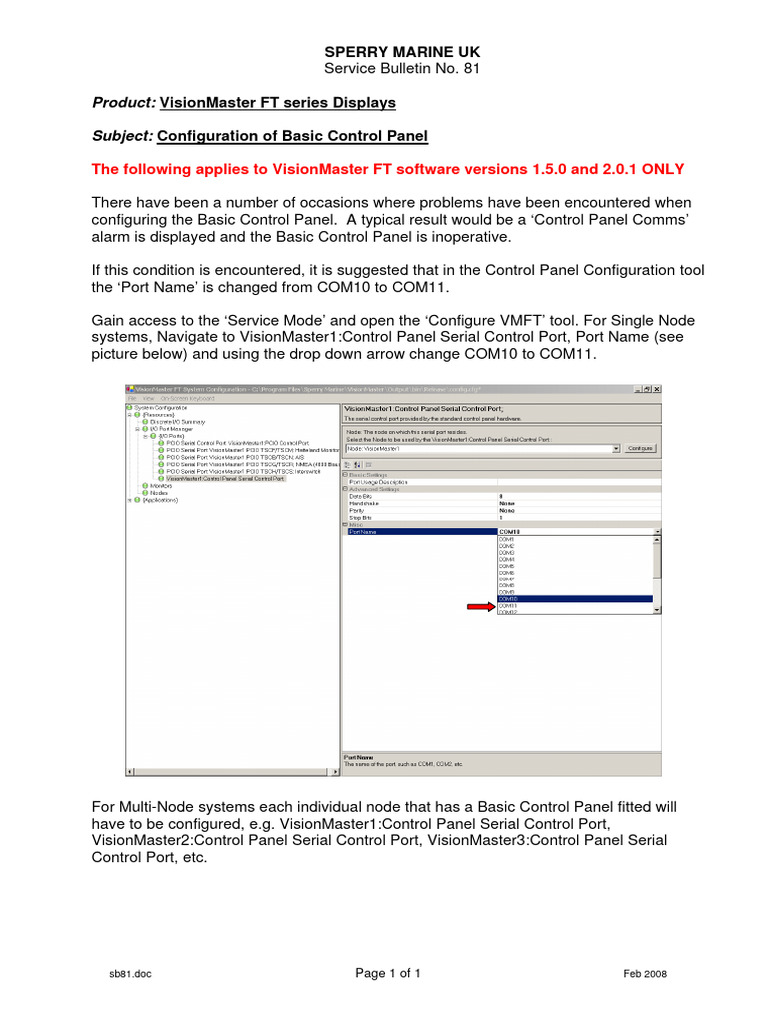 sb81 VMFT Configuration of Basic Control Panel | PDF
