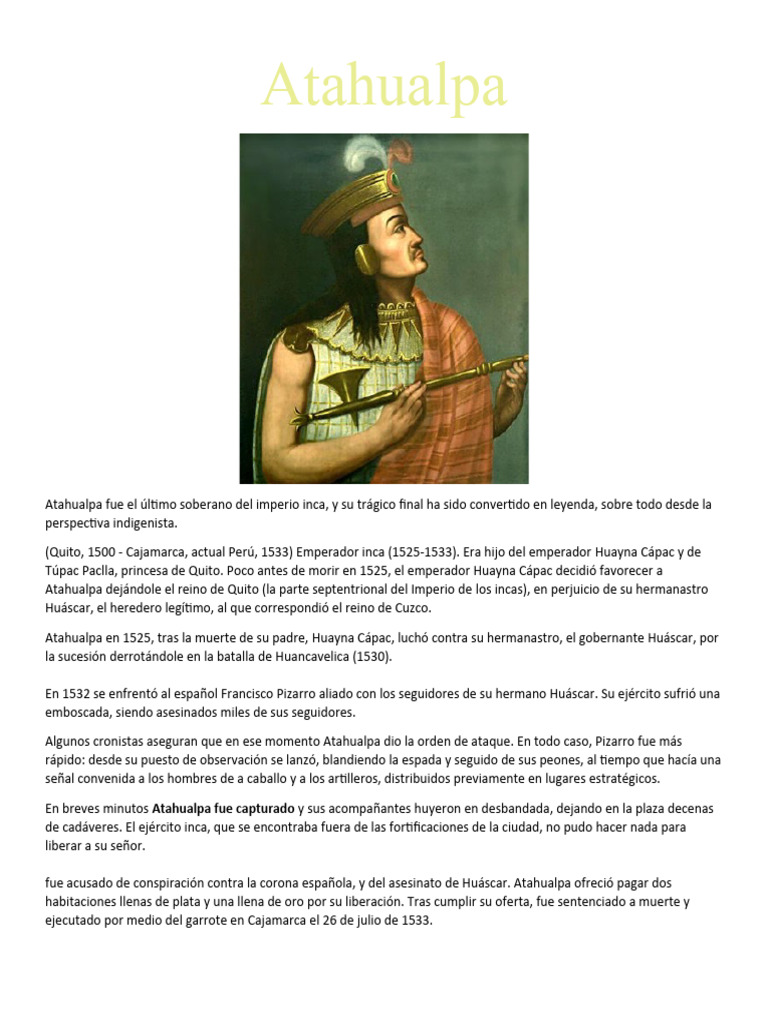 Atahualpa: Último Inca y su Caída | PDF