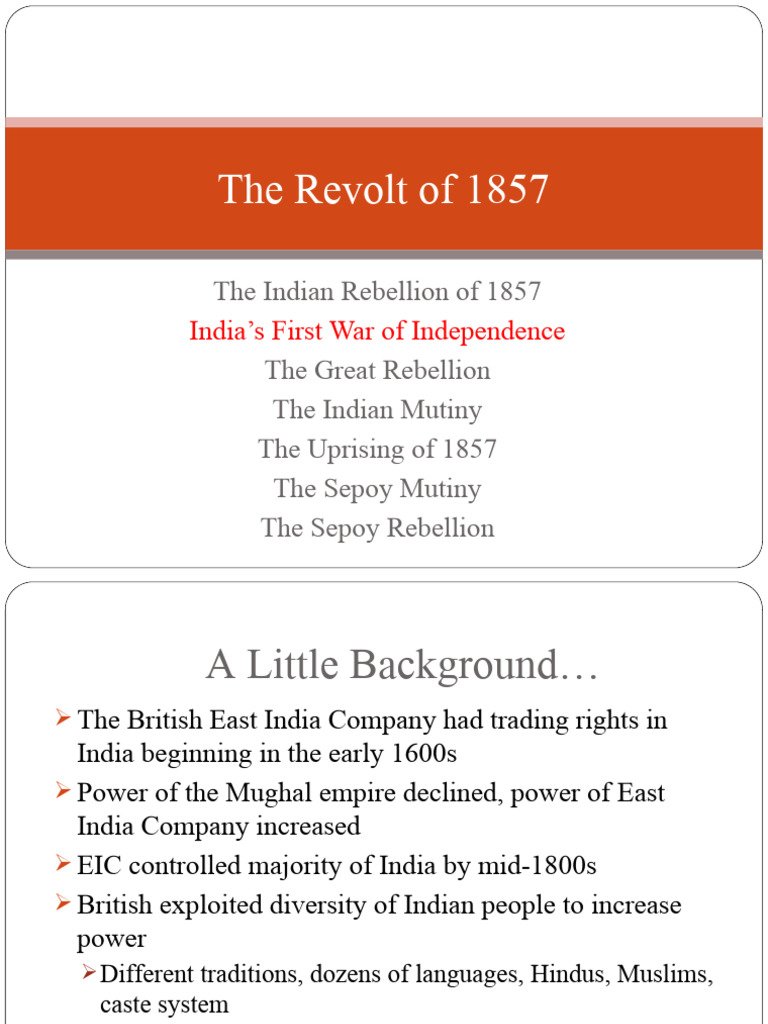 1857 - Sepoy Rebellion | PDF | Indian Rebellion Of 1857 | British Raj