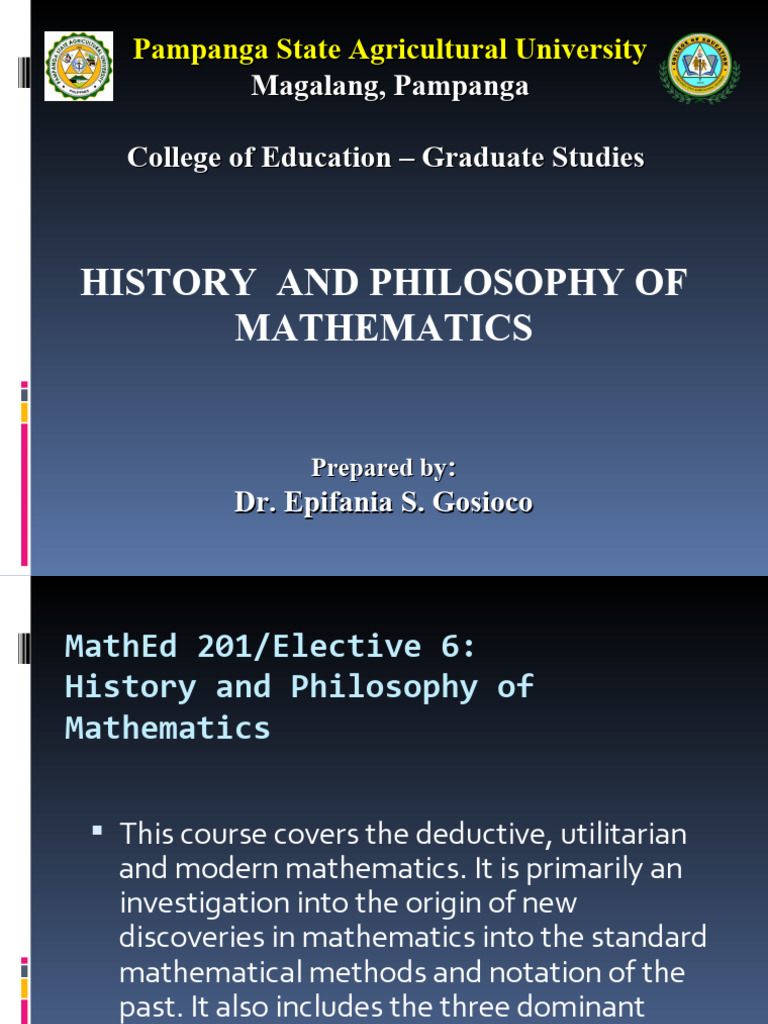 in History and Philosophy of Mathematics | PDF | Mathematics | Geometry