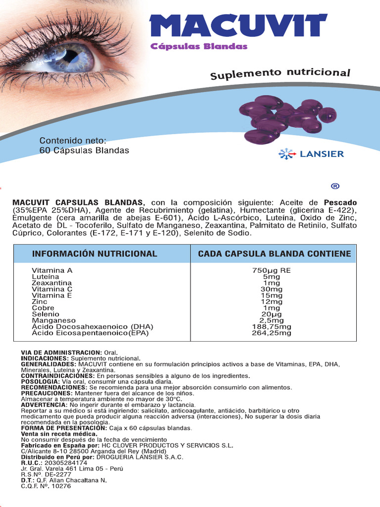 Macuvit 60 Capsulas v02 | PDF