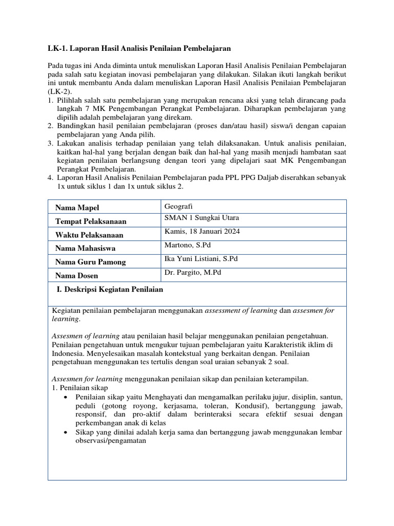 Asesment Martono | PDF