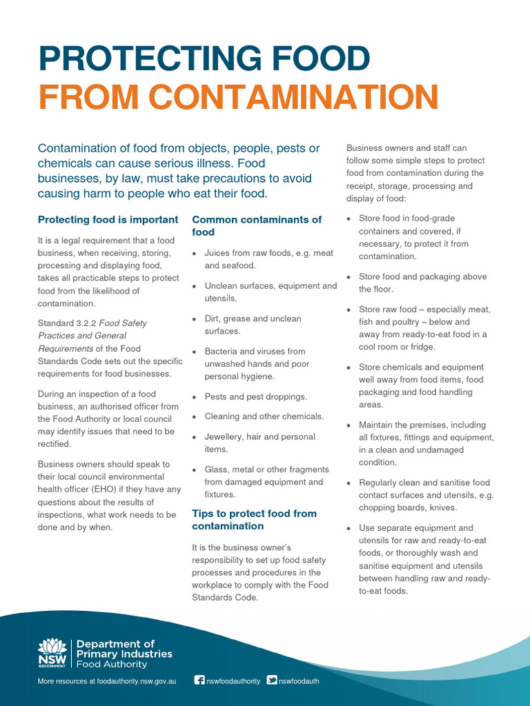 Protecting Food From Contamination | Download Free PDF | Food Safety ...