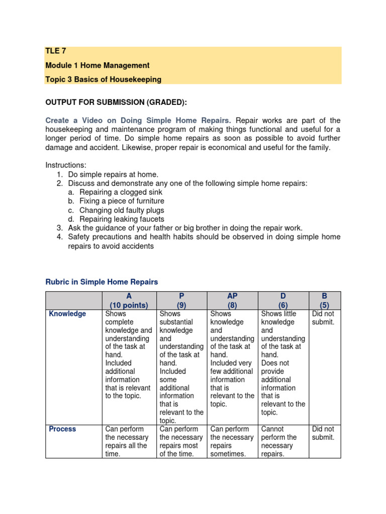 Topic 3 Basics of Housekeeping | PDF