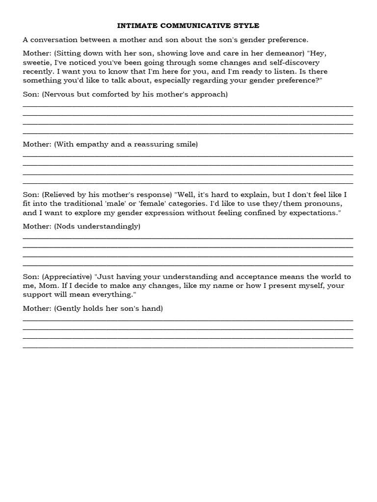 Intimate Communicative Style Activities | PDF | Wellness