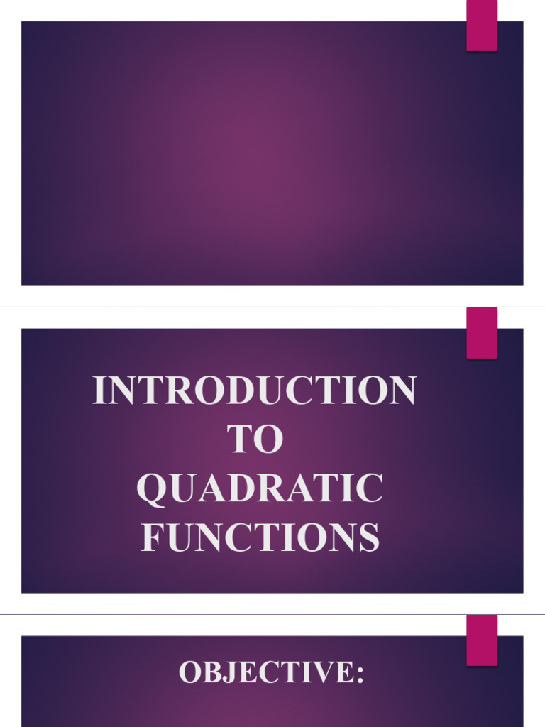 Intro To Quadratic Functions | PDF