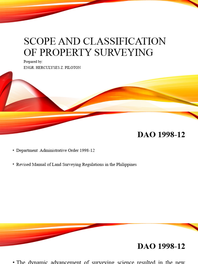 Scope and Classification of Property Surveying | PDF | Surveying | Geodesy