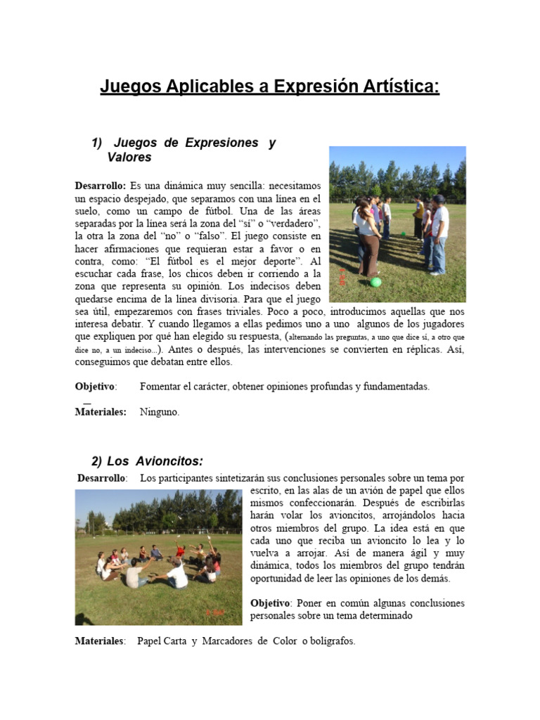 Juegos Aplicables A Expresión Artística Pdf Póster Comunicación