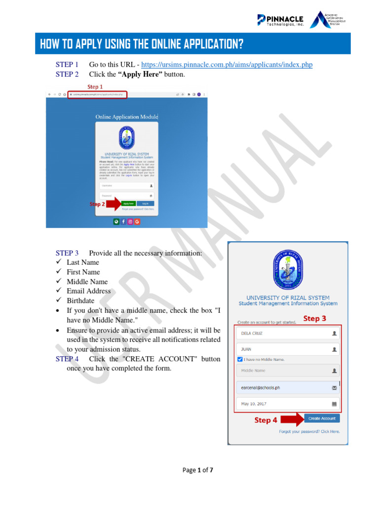 URS Admission Online Application Step by Step Procedure URBO | PDF | Login | Password