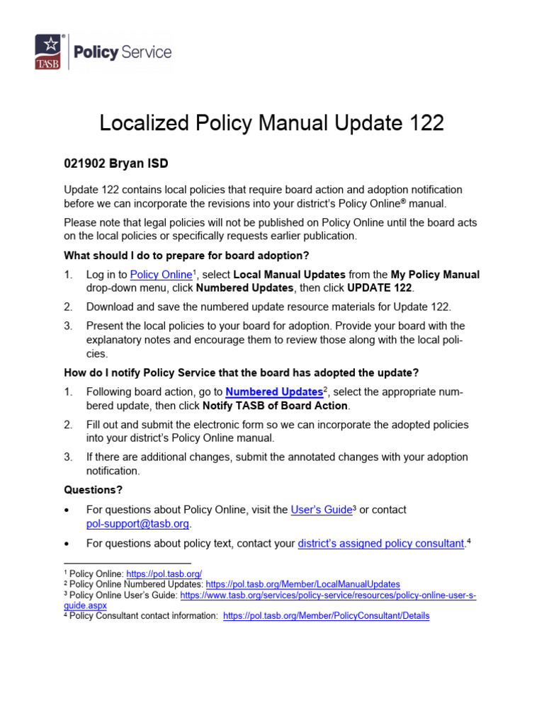 Bryan ISD Policy Manual | PDF | Employment | Computer Security