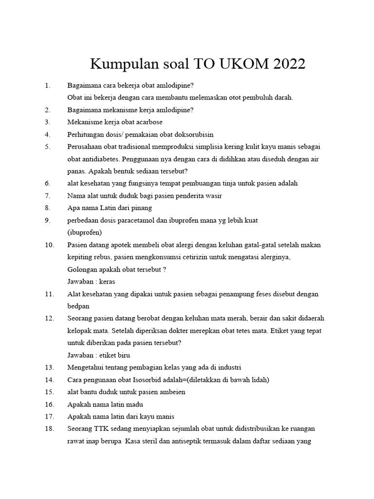 Kumpulan Soal TO UKOM 2022 | PDF | Pengembangan Diri | Kesehatan Holistik