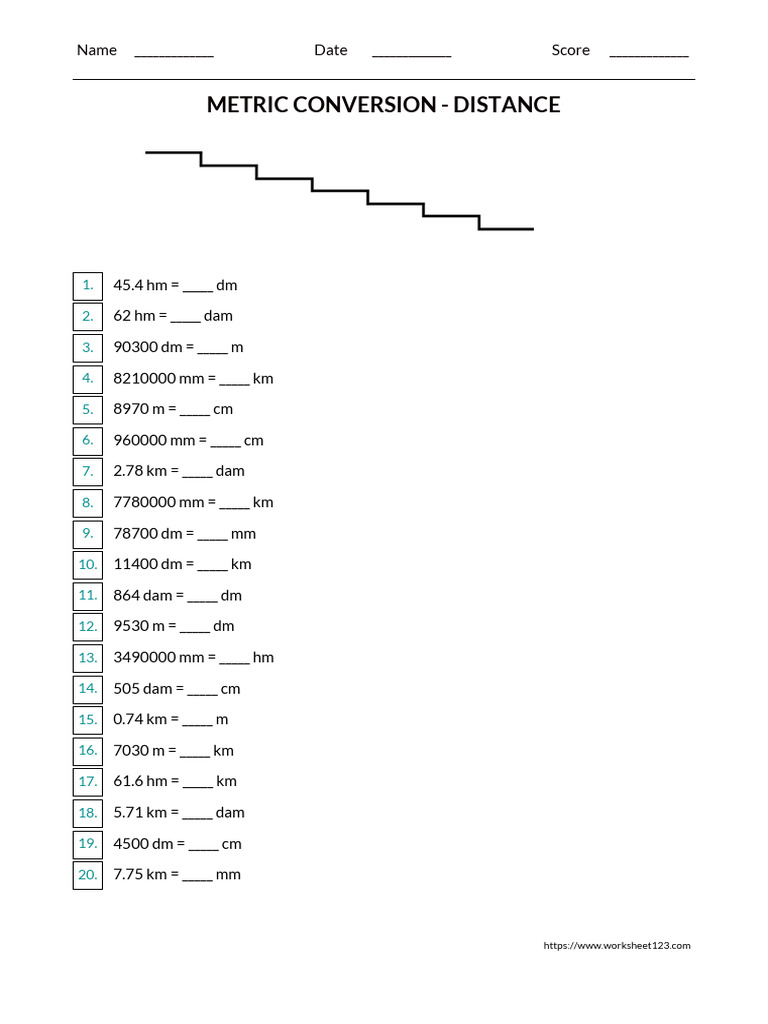Worksheet Distance Metric Conversion | PDF