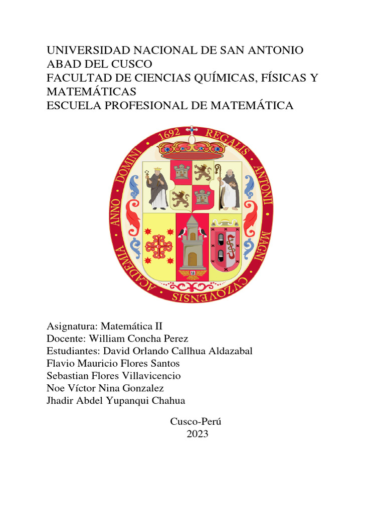 Ejercicios Matematica II | PDF