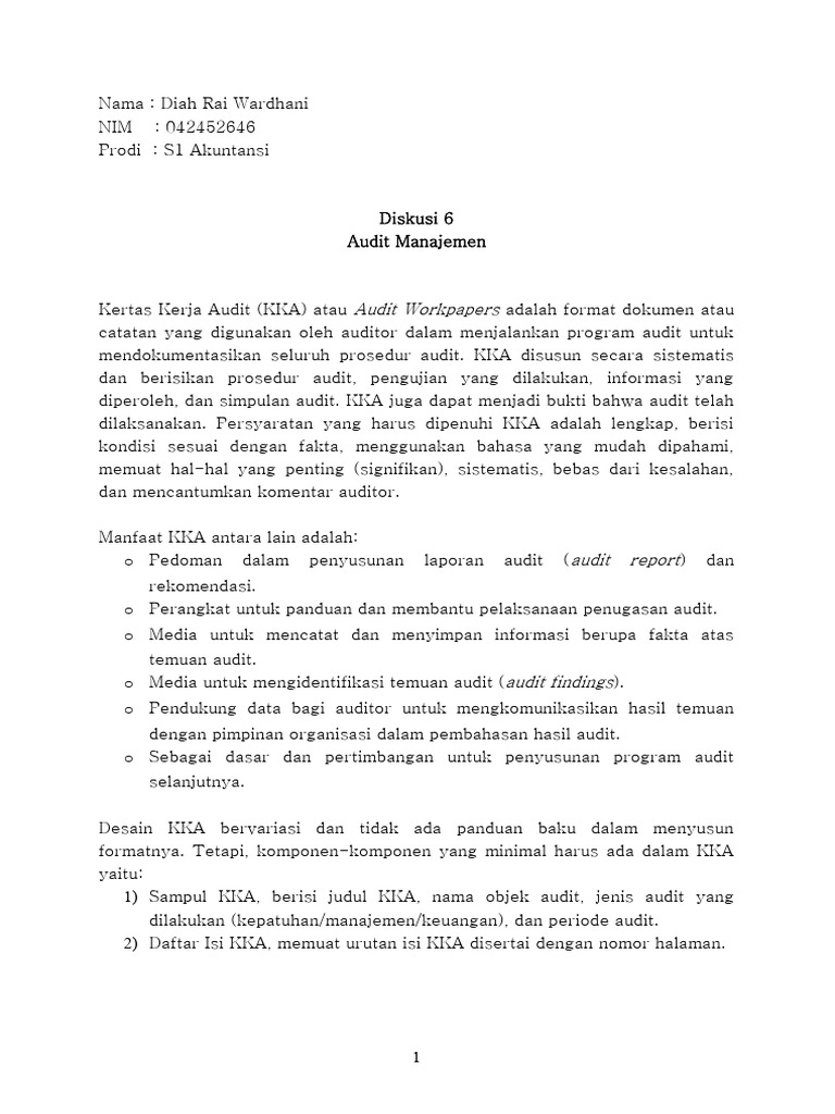 Diskusi 6-Audit Manajemen | PDF