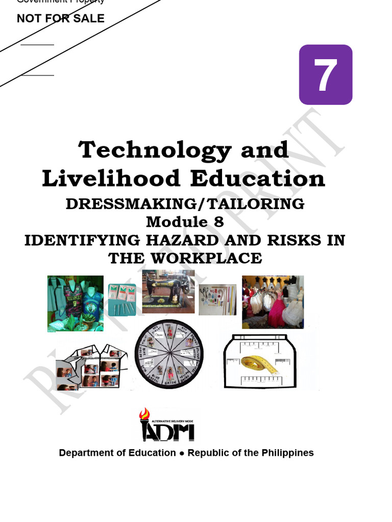 TLE7 Mod8 Identifying Hazard and Risks in The Workplace v5 | PDF | Hazards | Sewing