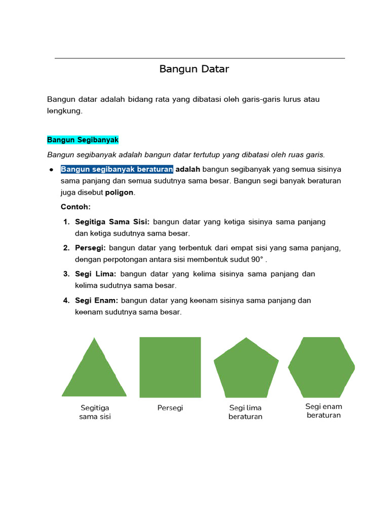 Rangkuman Matematika Bab 4 Bangun Datar | PDF | Metode & Bahan Ajar | Griya & Taman